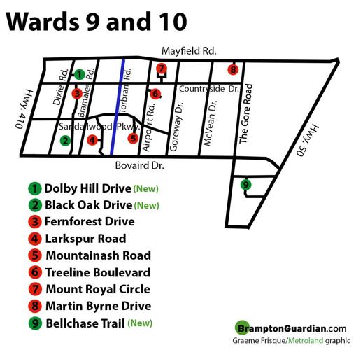MAP: Brampton photo radar locations after city moves 16 cameras