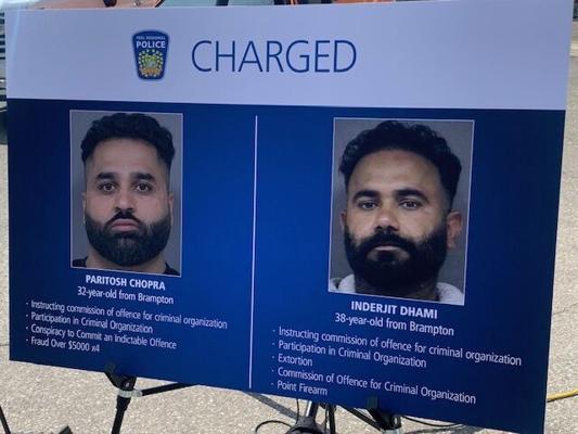 Two big bosses identified in extortion probe: Peel police