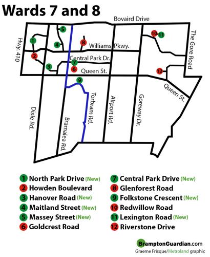 MAP: Brampton photo radar locations after city moves 16 cameras