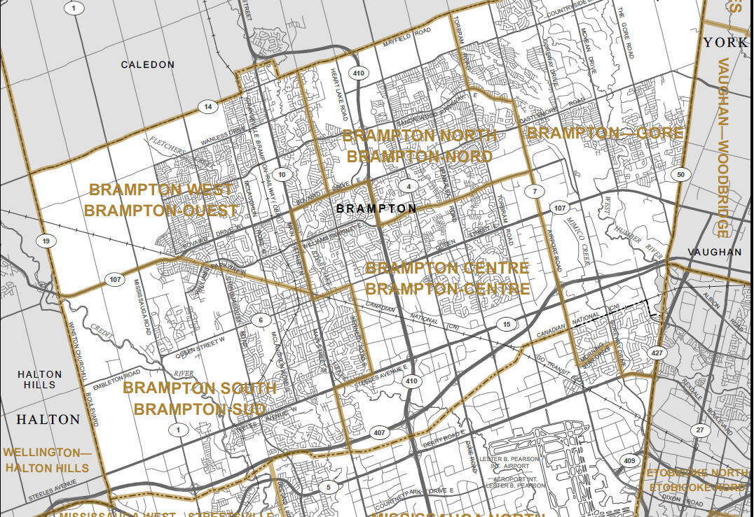 Brampton asks feds to tweak boundaries