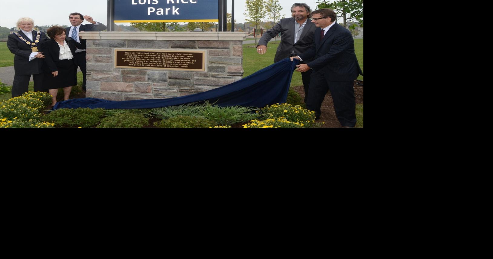 Park named in honour of Max and Lois Rice