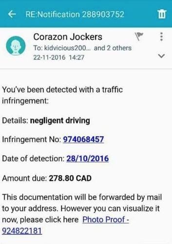 Fake traffic ticket notices are showing up in emails, texts, police warn