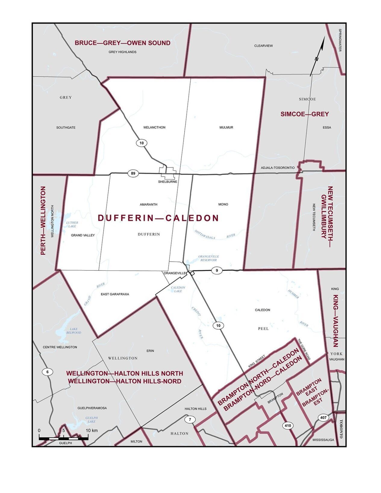 Big changes to Brampton, Caledon federal election ridings