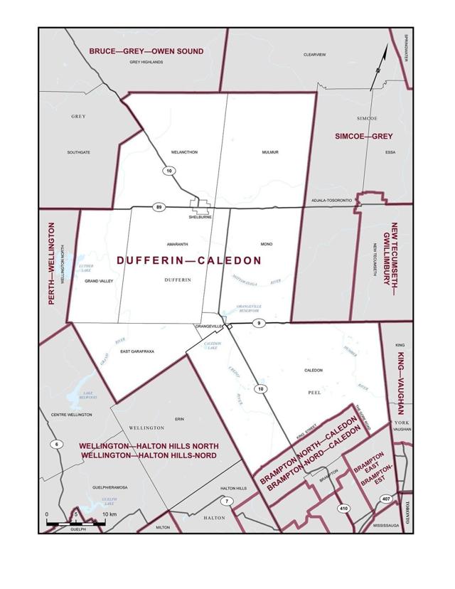 Big changes to Brampton, Caledon federal election ridings