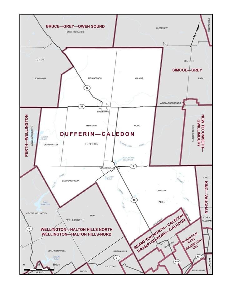 Big changes to Brampton, Caledon federal election ridings