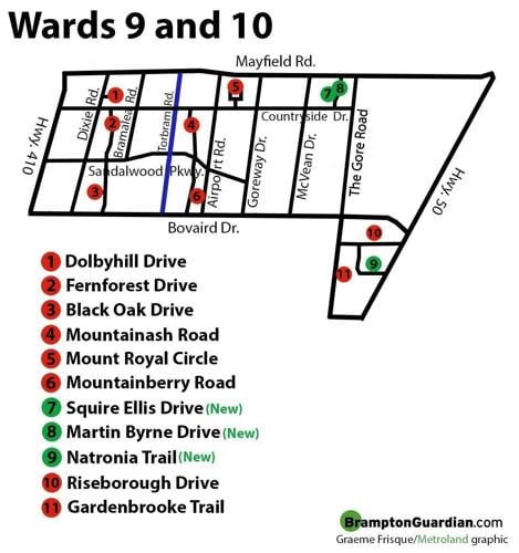 MAP: Brampton moves 10 photo radar cameras to new locations
