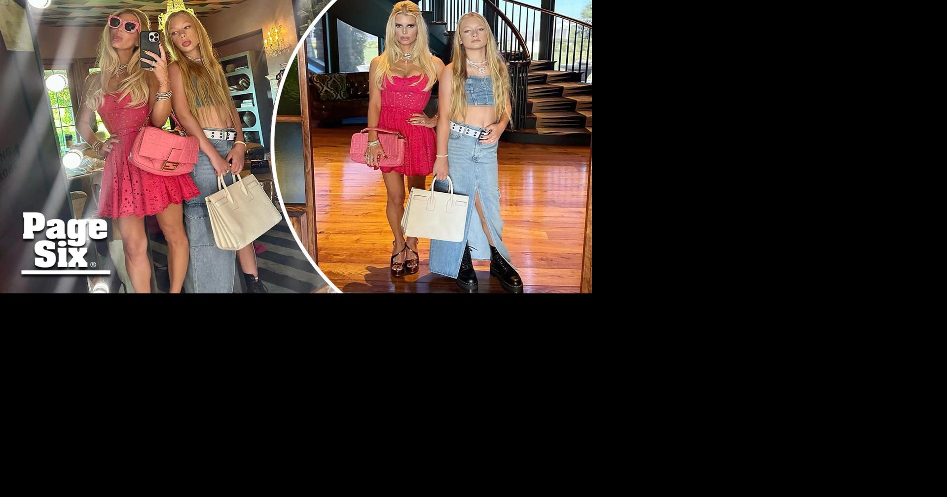 Jessica Simpson brings look-alike 'Barbie' daughter Maxwell, 11, to work