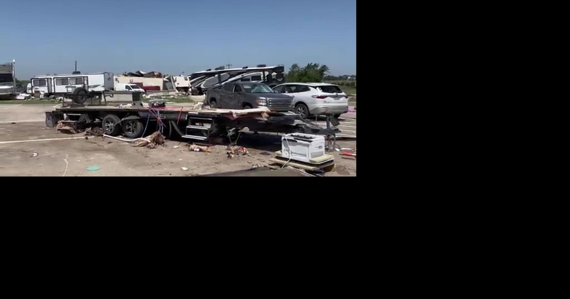 Destruction at Ray Roberts Marina RV park after North Texas tornado ...