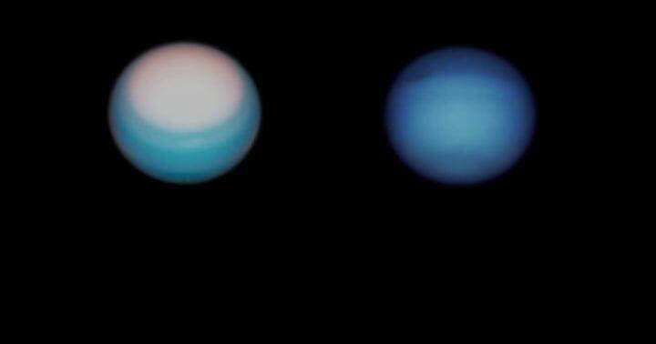 Why are Neptune and Uranus different colors?