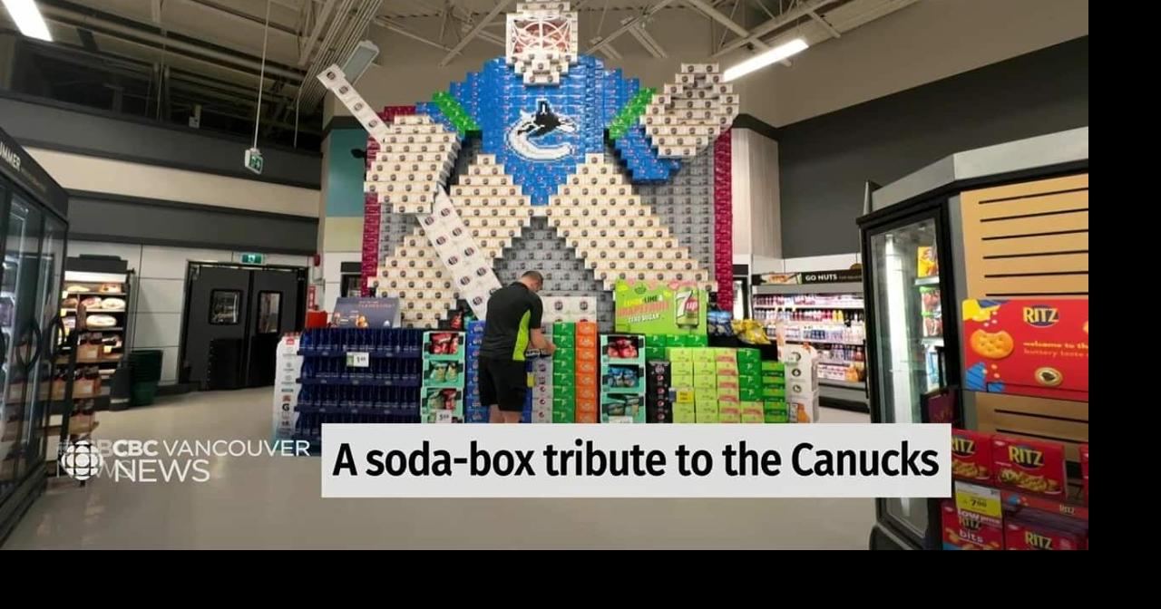 Giant Canucks display made of Pepsi boxes draw fans into Kelowna ...