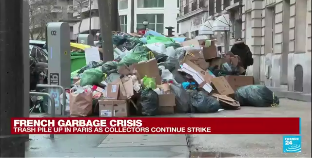 French garbage crisis: Trash pile up in Paris as collectors continue strike