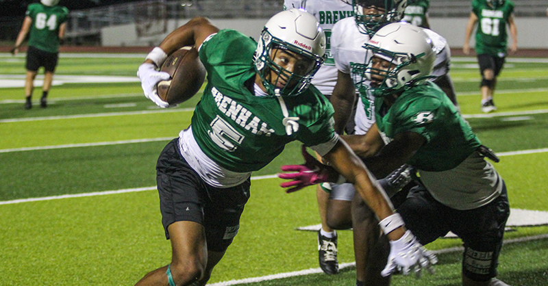 Brenham football opens varsity contact practice in front of community ...