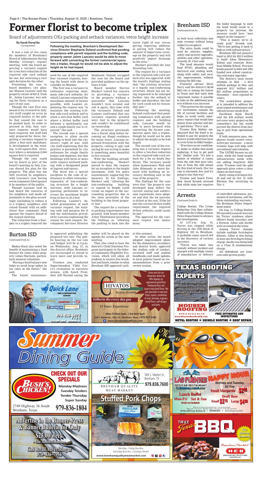 Page A08 | e-Edition | brenhambanner.com