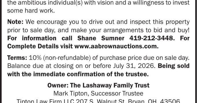Live Auction Reminder Wednesday, June | Ads | bryantimes.com