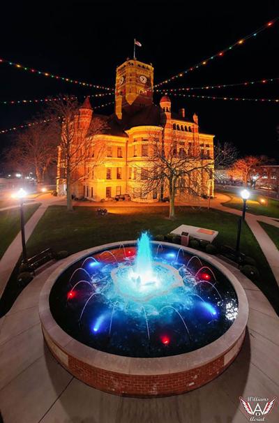 Courthouse and fountain lit up | Local News | bryantimes.com