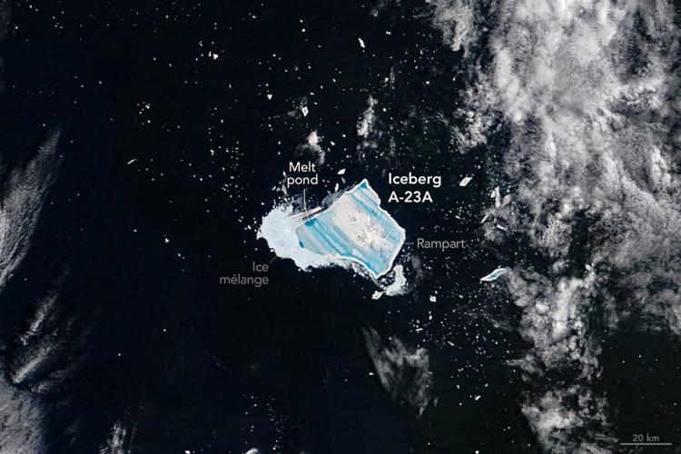 Iceberg that once world’s largest turning blue as it melts and dies ...