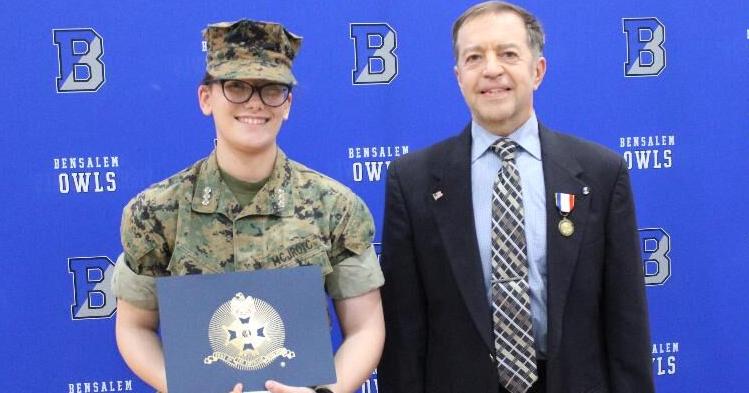 Marine Corps JROTC cadet honored by the Washington Crossing Chapter SAR | Education ...