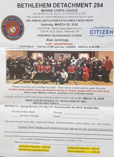 Bethlehem Detachment 284 Mess Night to honor Citizen of the Year ...