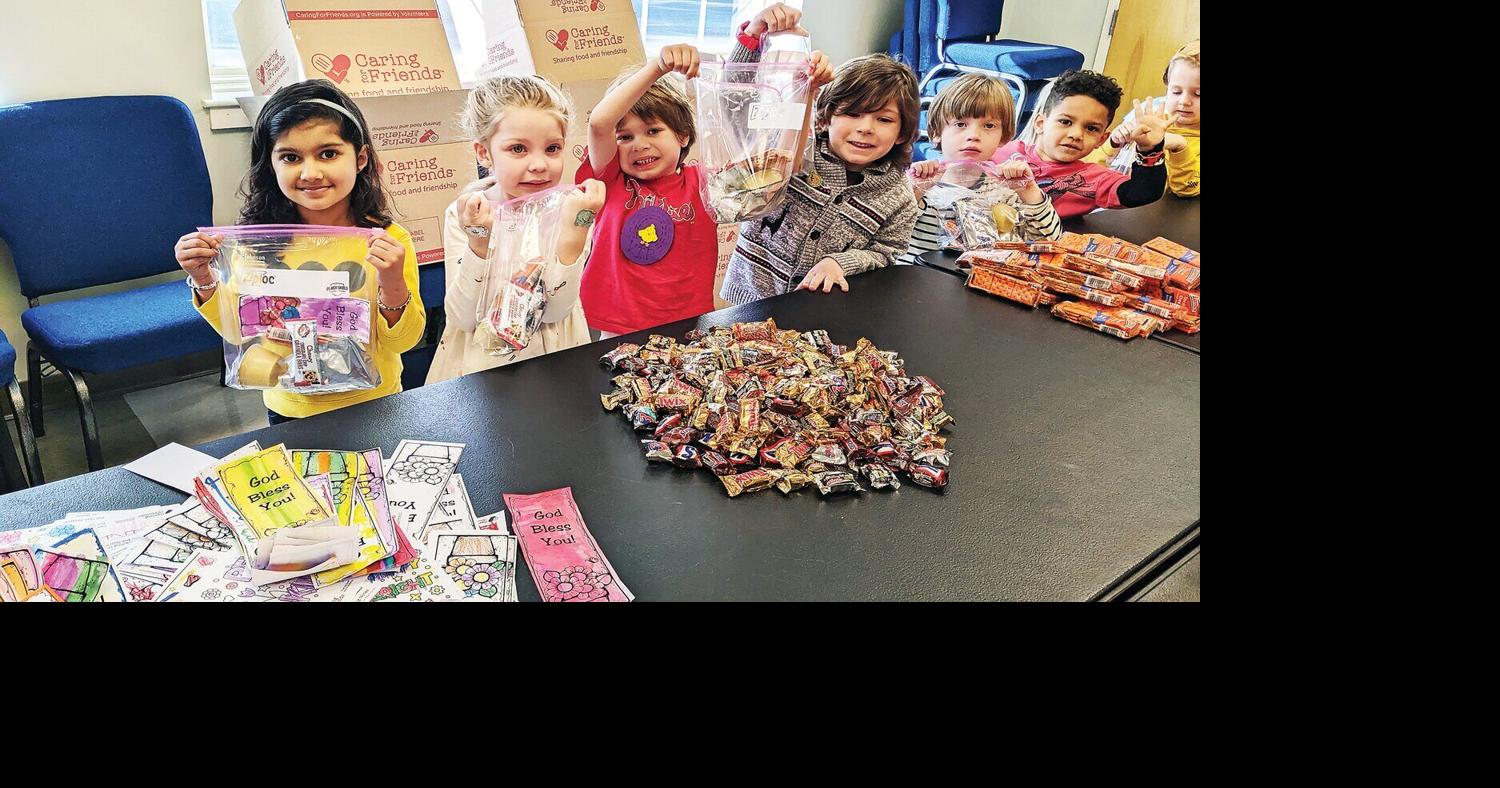 Woodside Christian Preschool students pack snack bags for Caring for ...