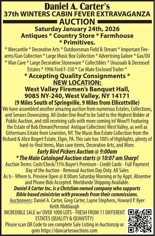 DANIEL A CARTER AUCTIONS