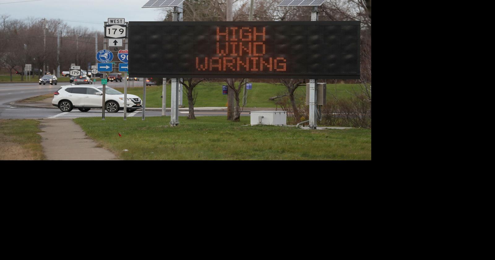 Weather service issues high wind warning for Western New York on Tuesday