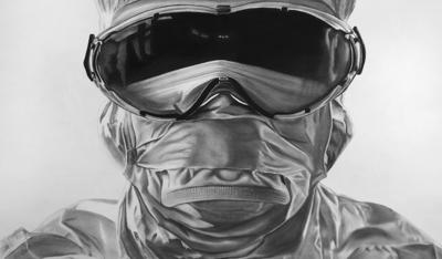 Patrick Foran’s charcoal drawings take viewers behind the mask