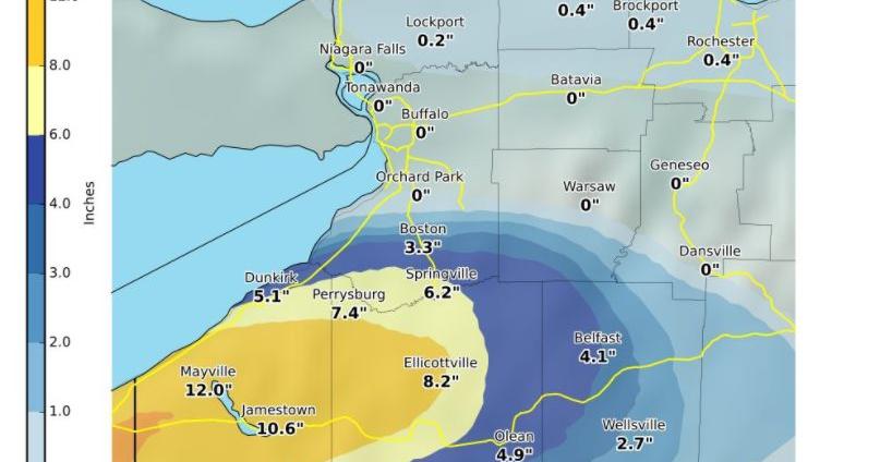 Deep freeze in Buffalo as lake-effect snow pounds Southern Tier