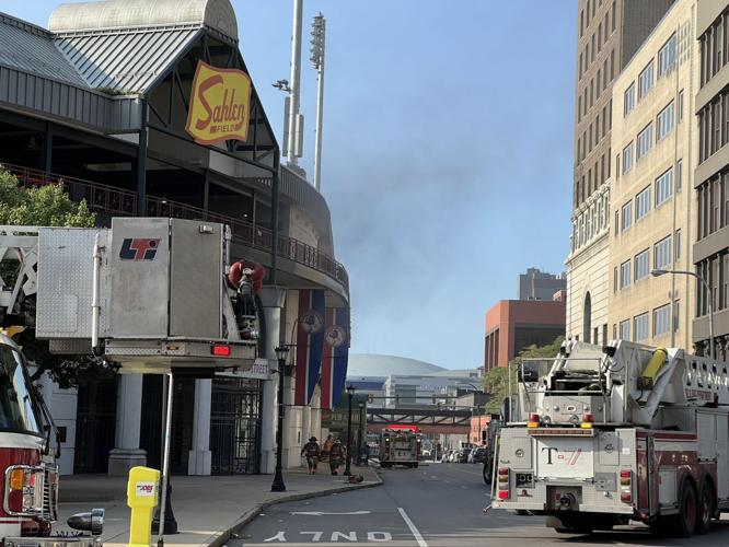 Fire won't stop Bisons, Mark Aichinger Bobblehead Night