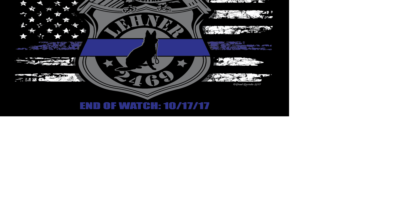 Officer Lehner tribute T-shirts selling strong to benefit his family