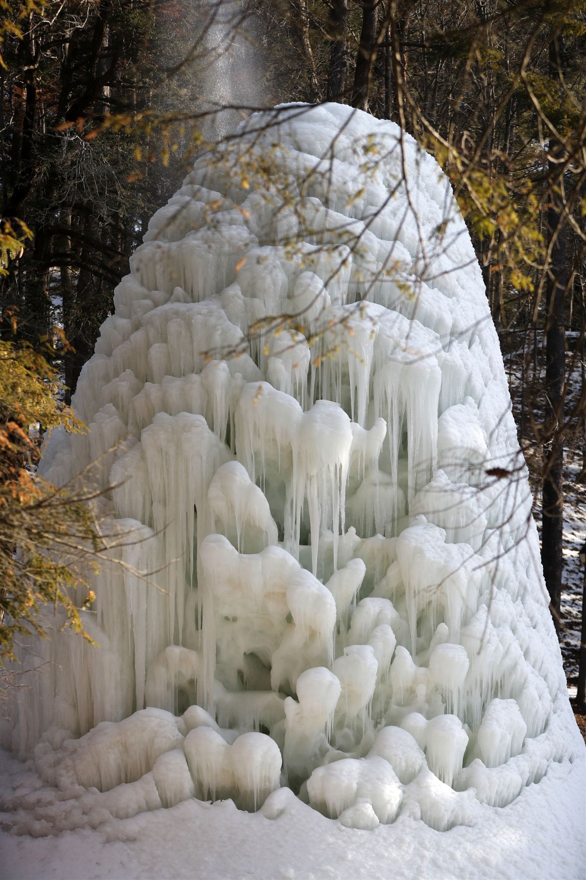 Ice volcano at Letchworth State Park