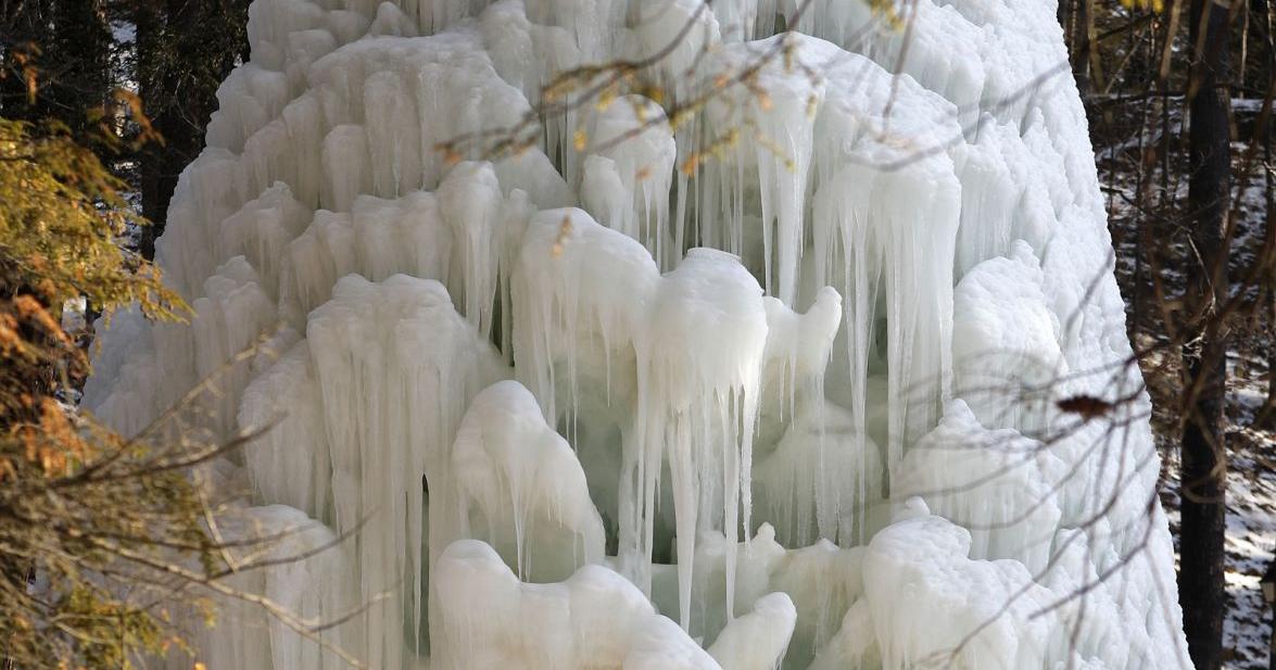 Ice volcano at Letchworth State Park