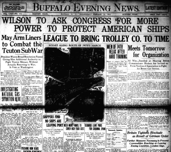 Front page, Feb. 21, 1917: President Wilson wants to fight Germany ...