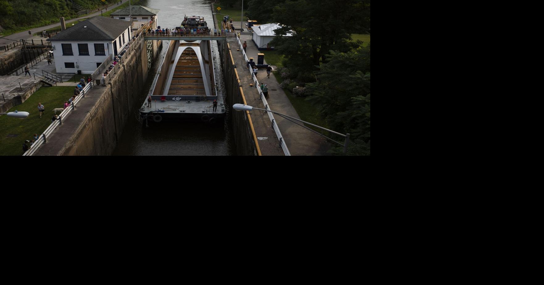 Photos: Barge carrying section of new Ralph Wilson Park bridge passes ...