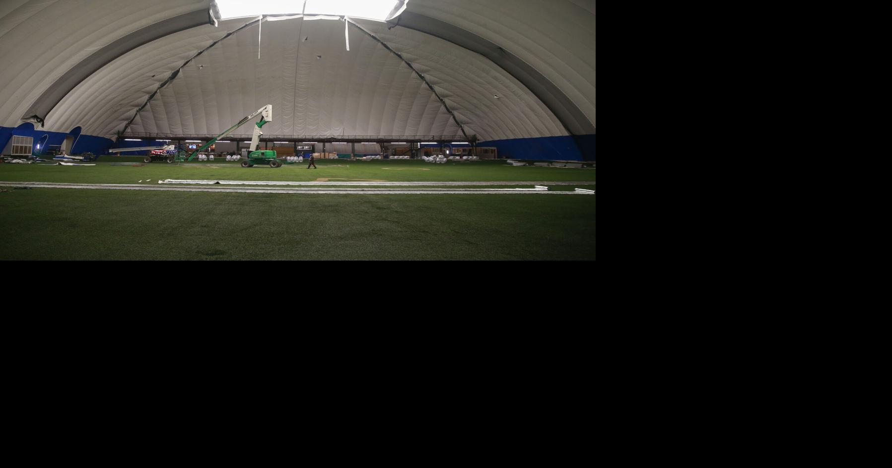 Wehrle golf dome inflated but not open yet