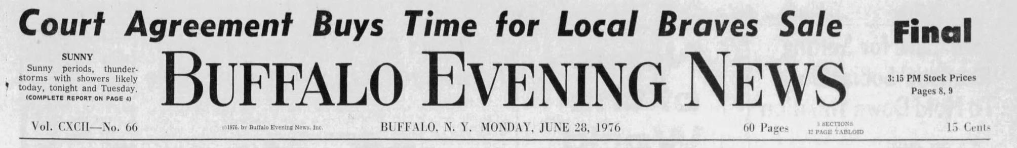 See Buffalo News stories from June 28, 1976