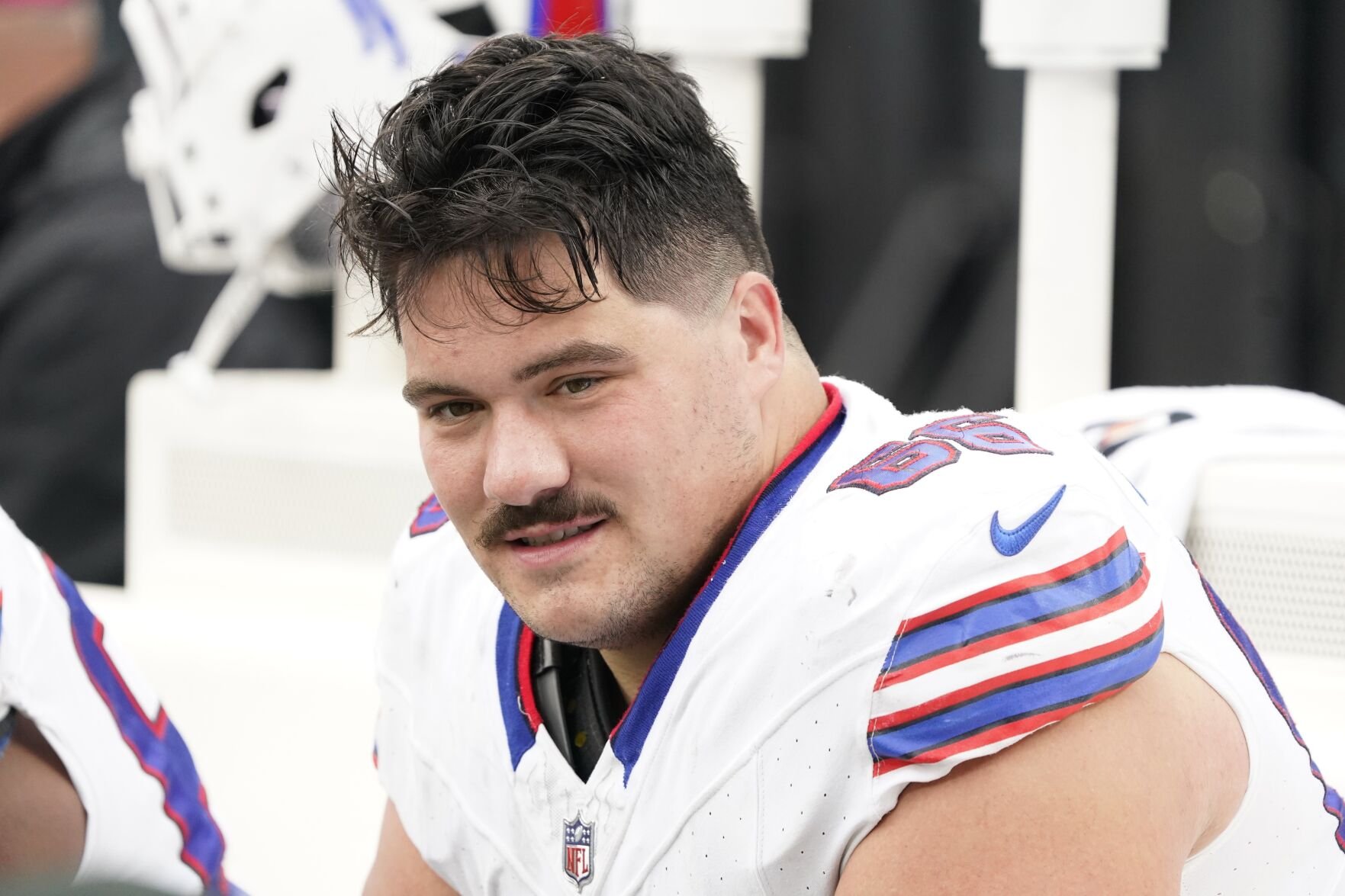 Bills center Connor McGovern focused on the task at hand