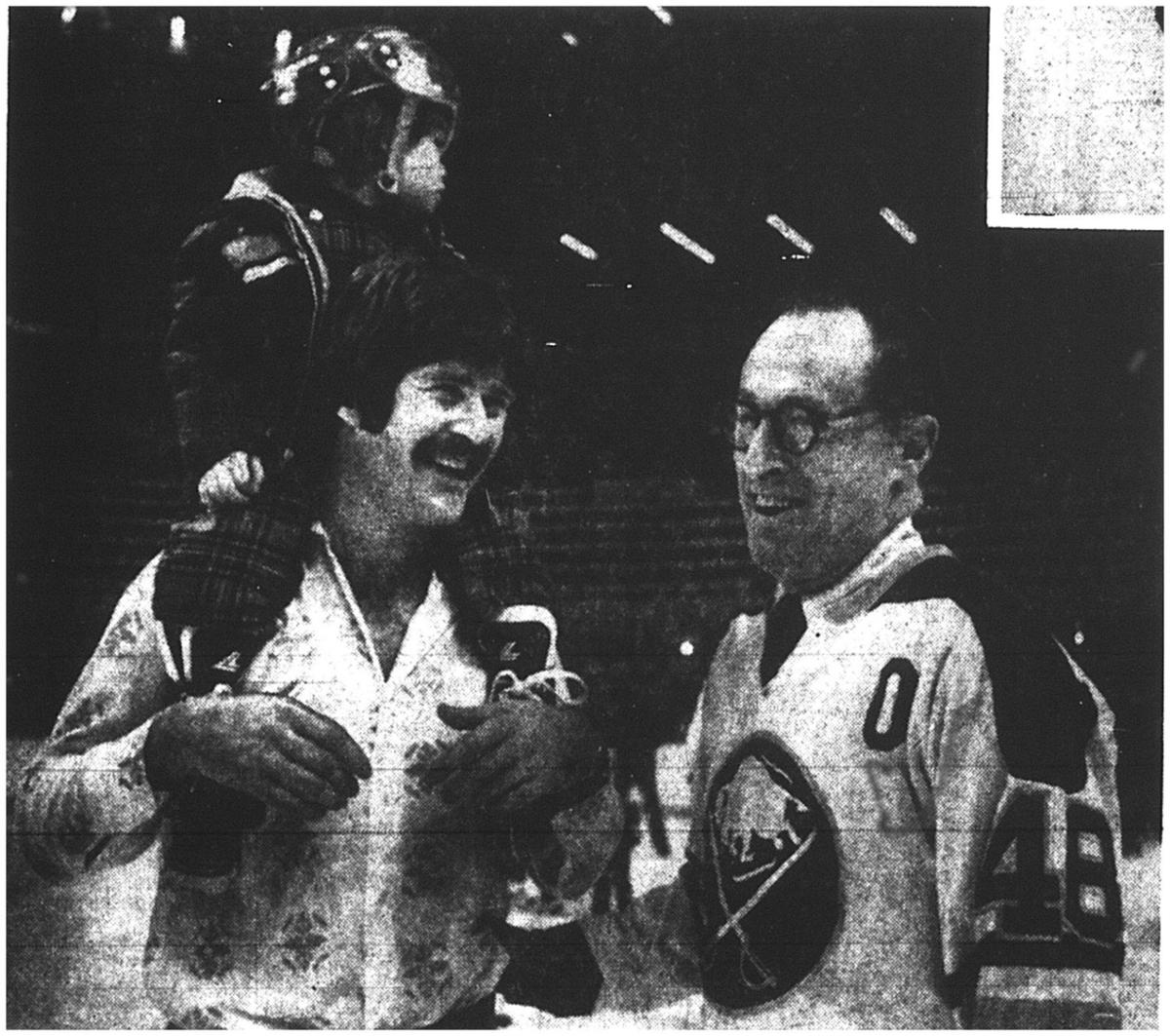 Dec. 18, 1979: Rick Martin and Seymour Knox share a laugh