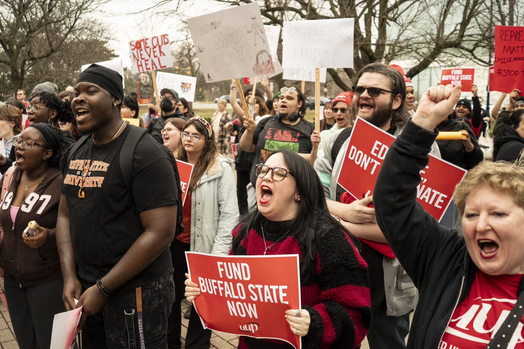 Students, faculty rally against Buffalo State cuts