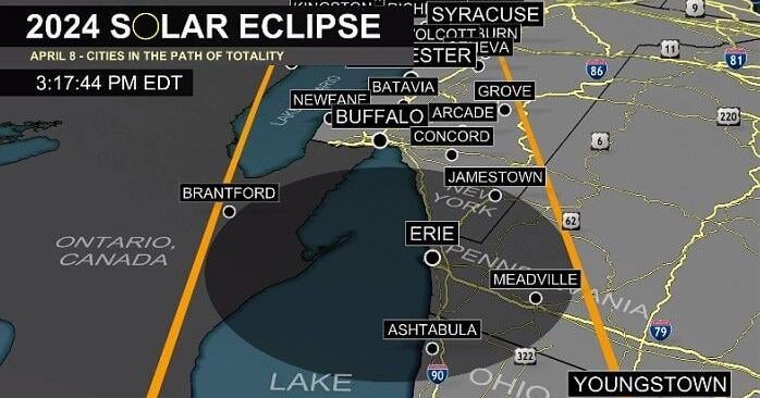 Buffalo, Western, New York Solar Eclipse 2024 Timing