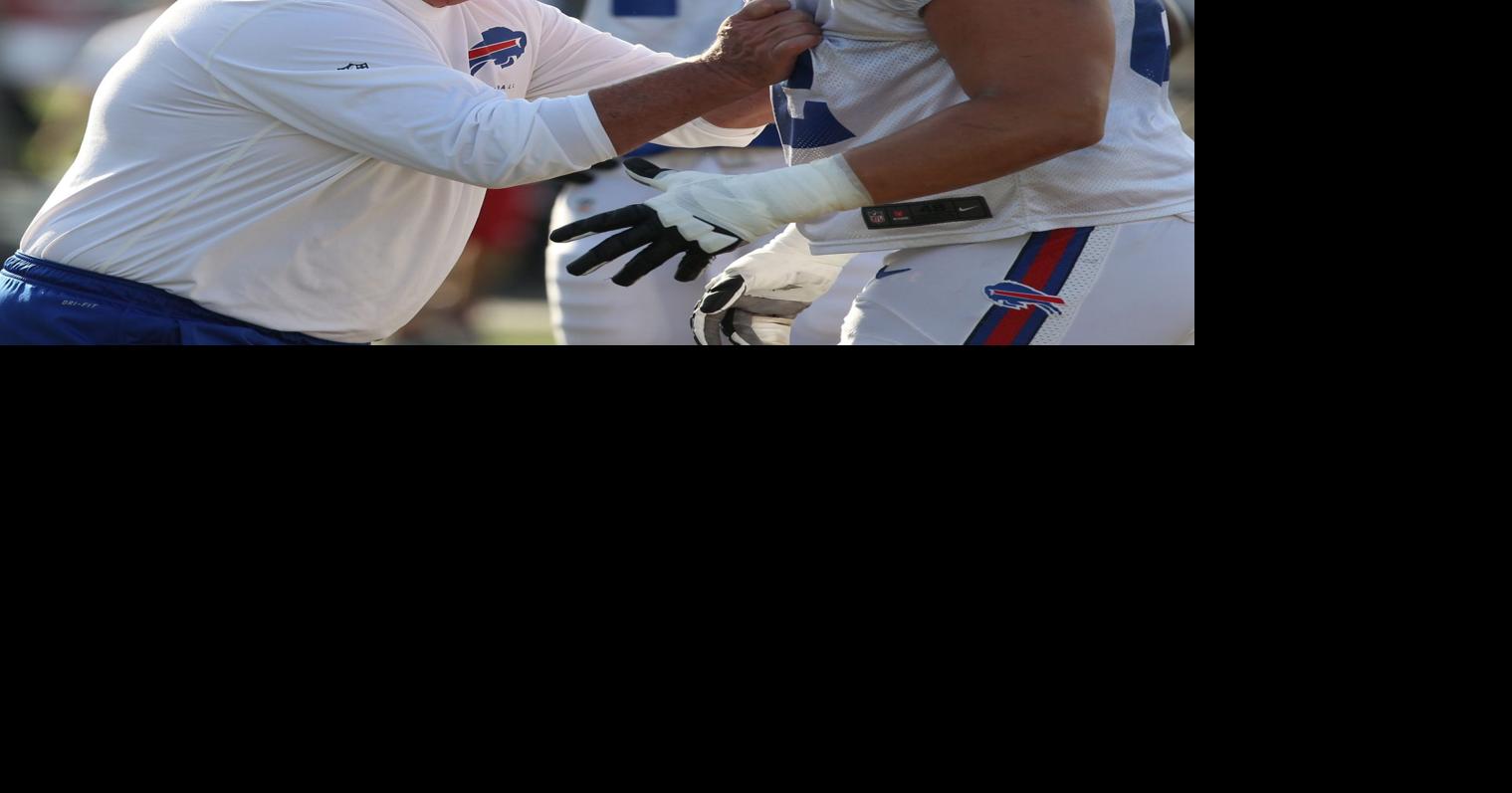 Bills’ offensive line coach Pat Morris has hands-on experience