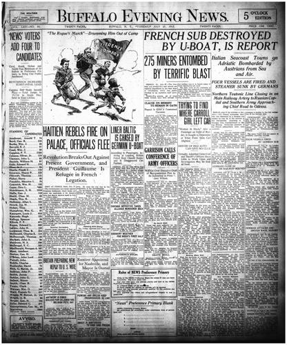 Front page July 27, 1915: Police seek 'Woman in Black' to shed light on ...