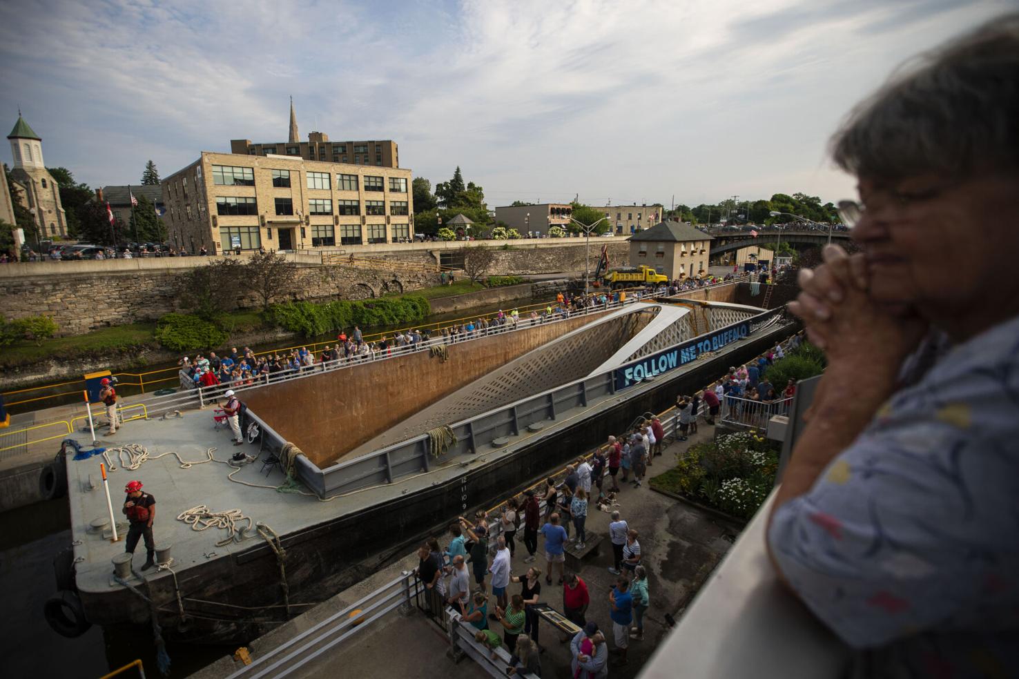Photos: Barge carrying section of new Ralph Wilson Park bridge passes ...
