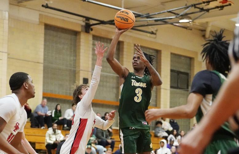 Bishop Timon's Jaiden Harrison approaches boys basketball scoring ...