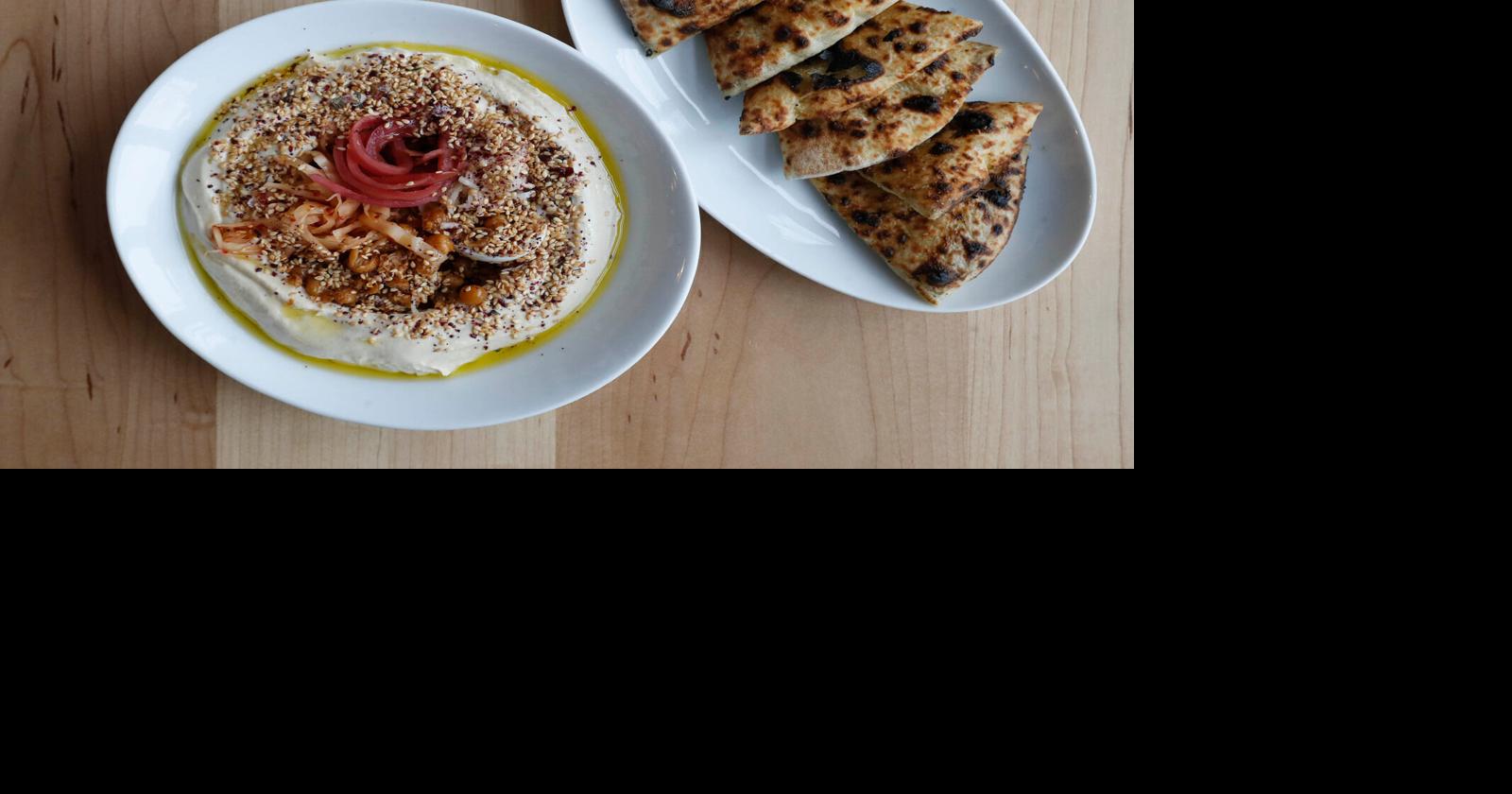 Hummus and laffa at The Grange Community Kitchen