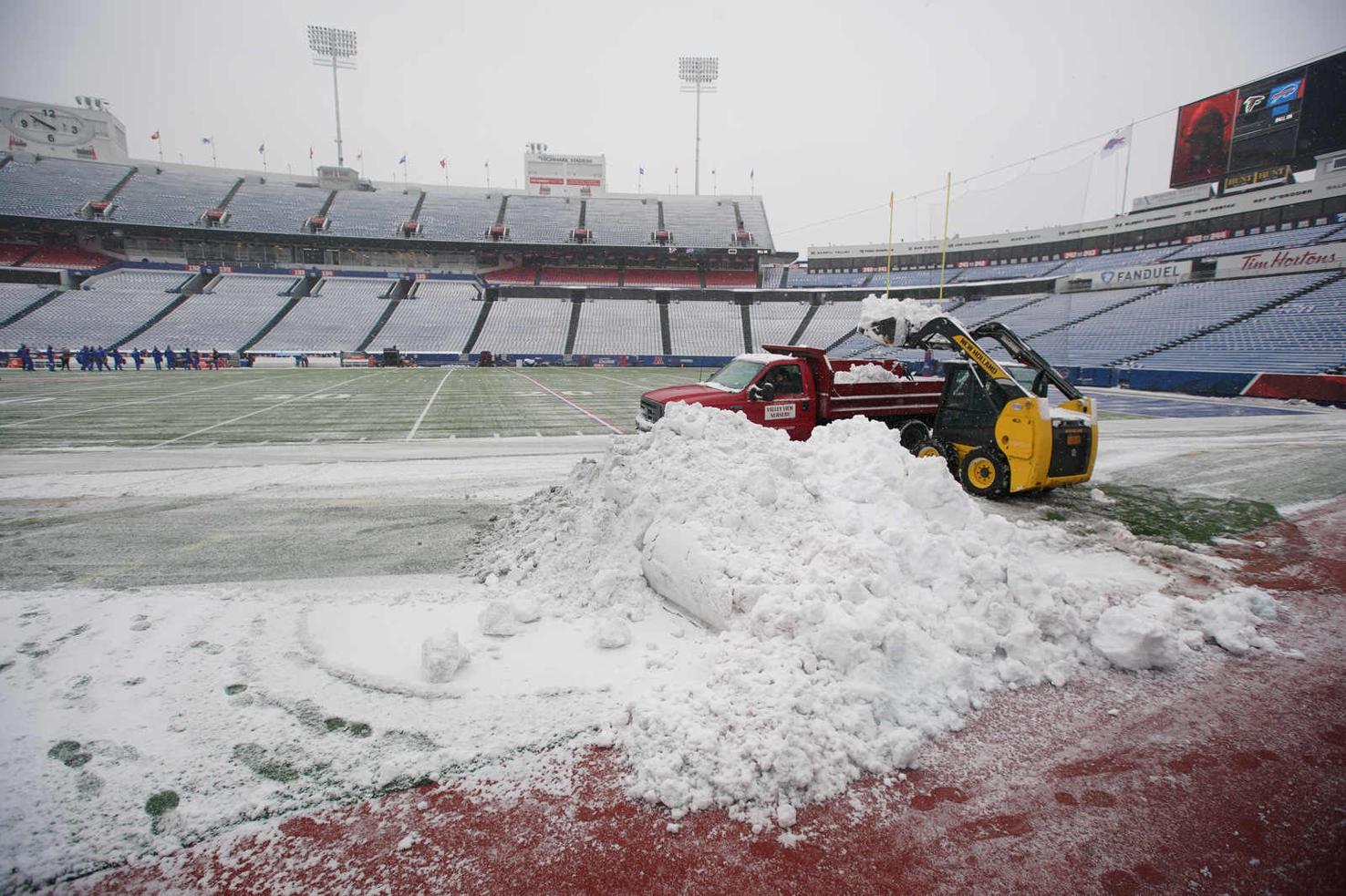 Photos: Snow sets stage for Bills-Falcons at Highmark Stadium