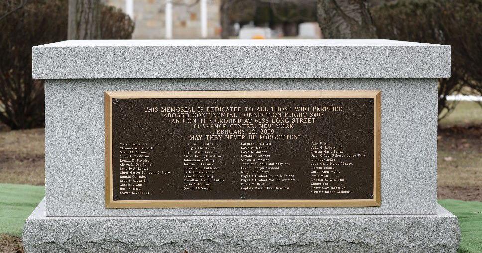 Flight 3407 families to rededicate memorial in Clarence Center