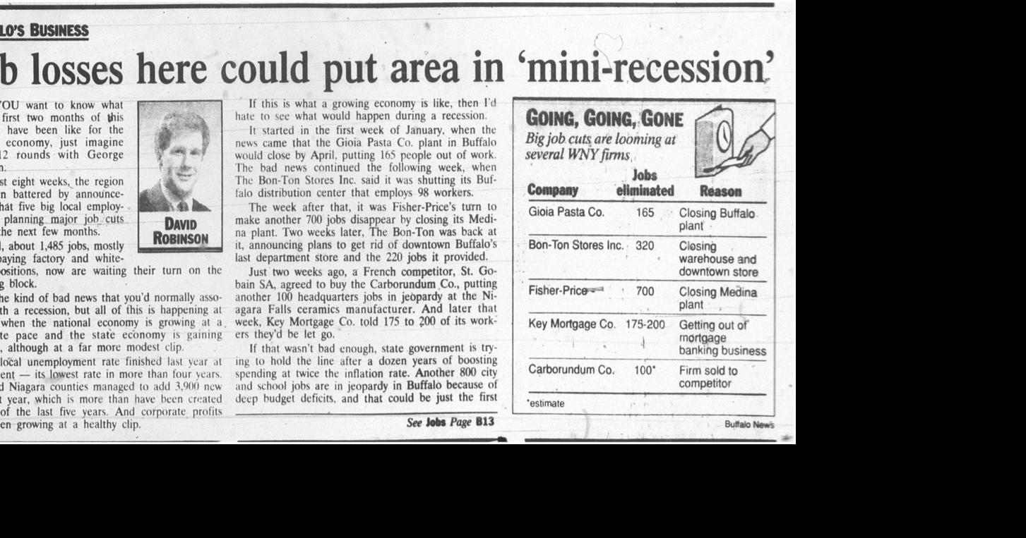 Feb. 24, 1995: U.S. economy booms as WNY loses 1,500 jobs in two months