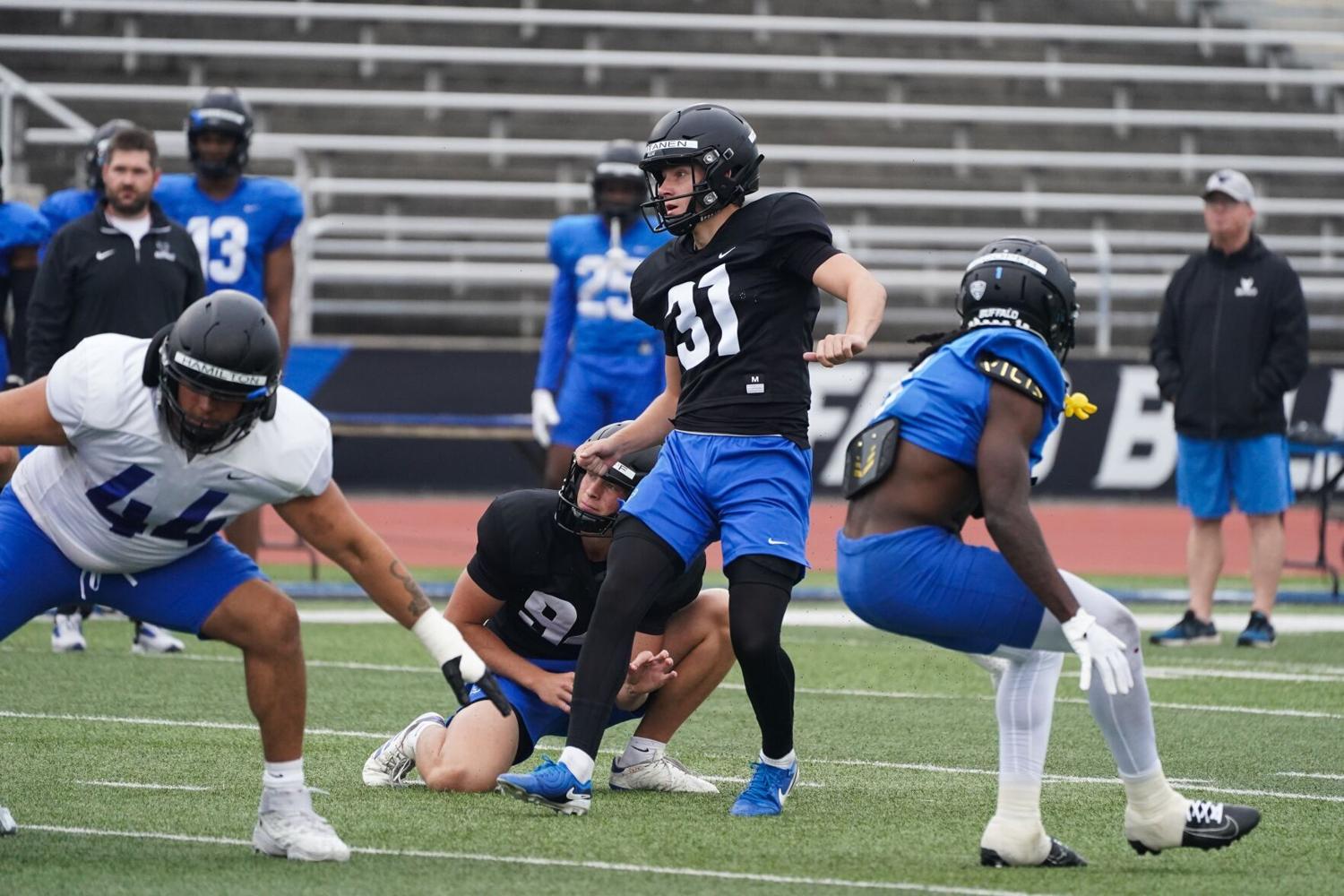 Buffalo football kickers battle to start at camp