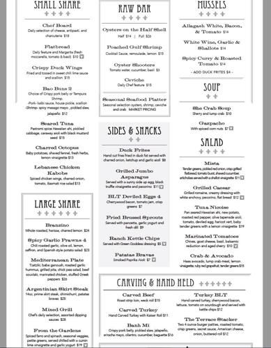 The Terrace at Delaware Park offers opening menu, date