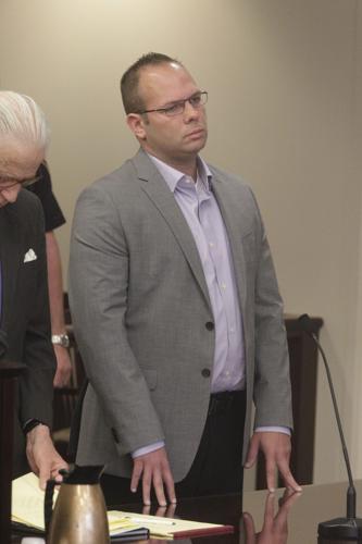 Suspended officer says he saw Jeffrey Basil push Sager down stairs